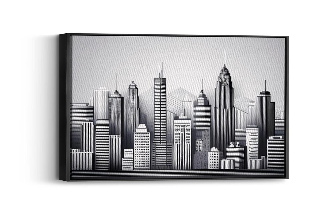 Urban Symphony - Minimalist Line Art Cityscape Wall Art | Home Decor ...