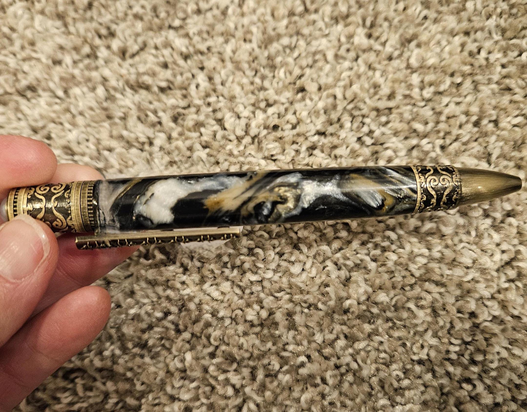 Hand-turned Renaissance Inlace Acrylester Himalayan Ballpoint Pen With ...