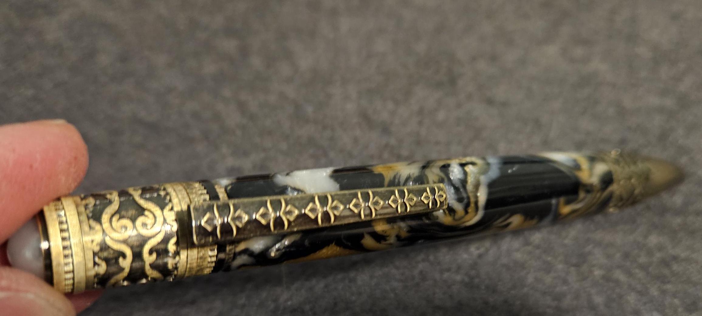 Hand-turned Renaissance Inlace Acrylester Himalayan Ballpoint Pen With ...
