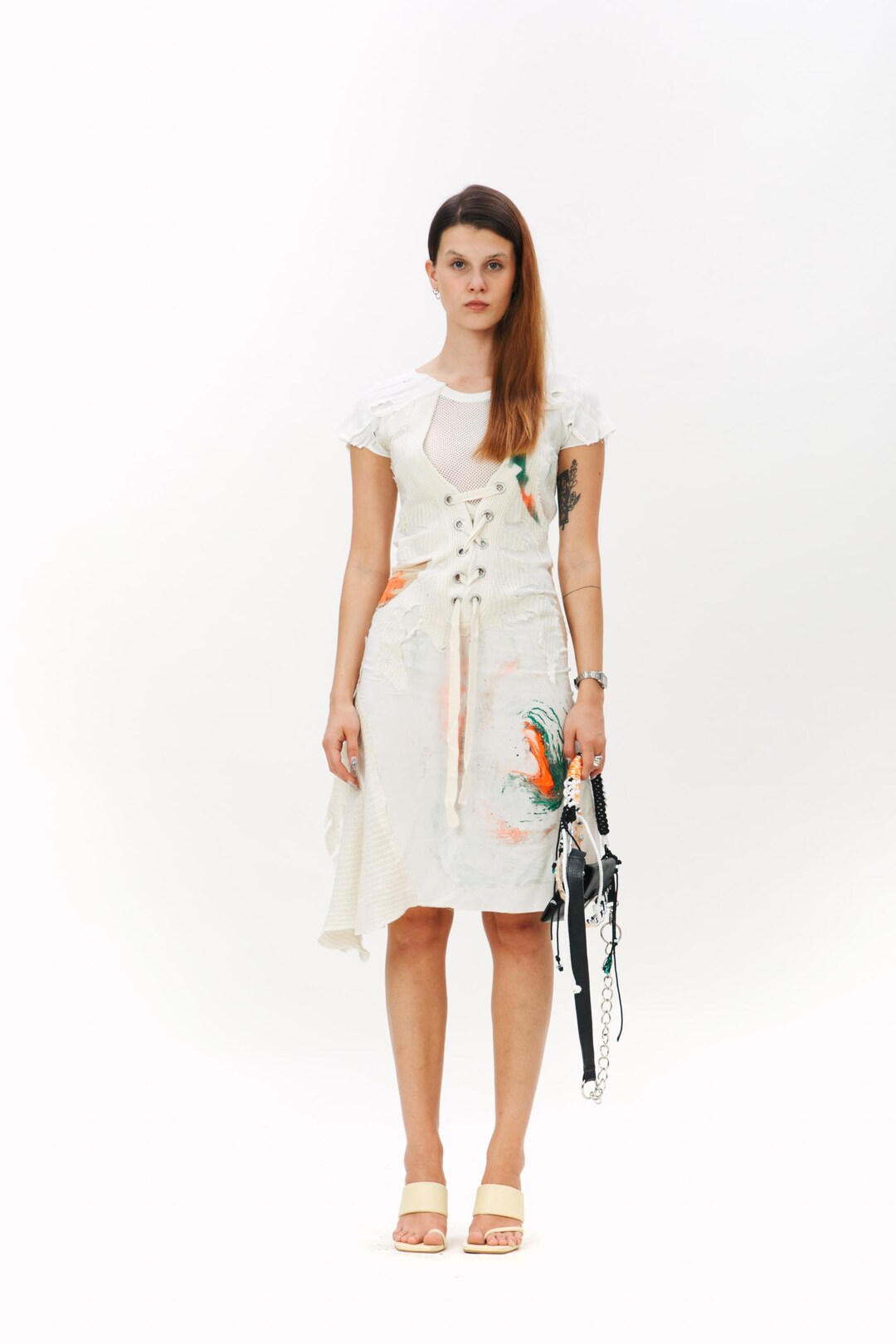 White Dress With Binding Detail - Etsy