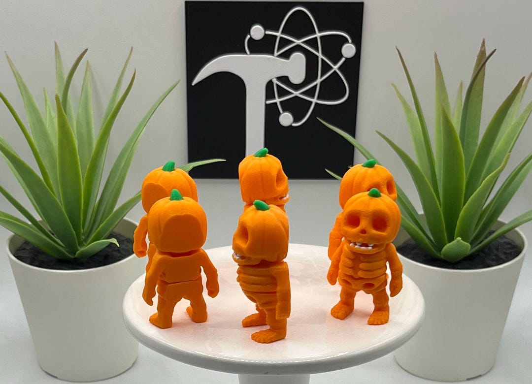 Pumpkin Skeleton | 3D Printed | Articulated Flexi Wiggle | ADHD Sensory ...