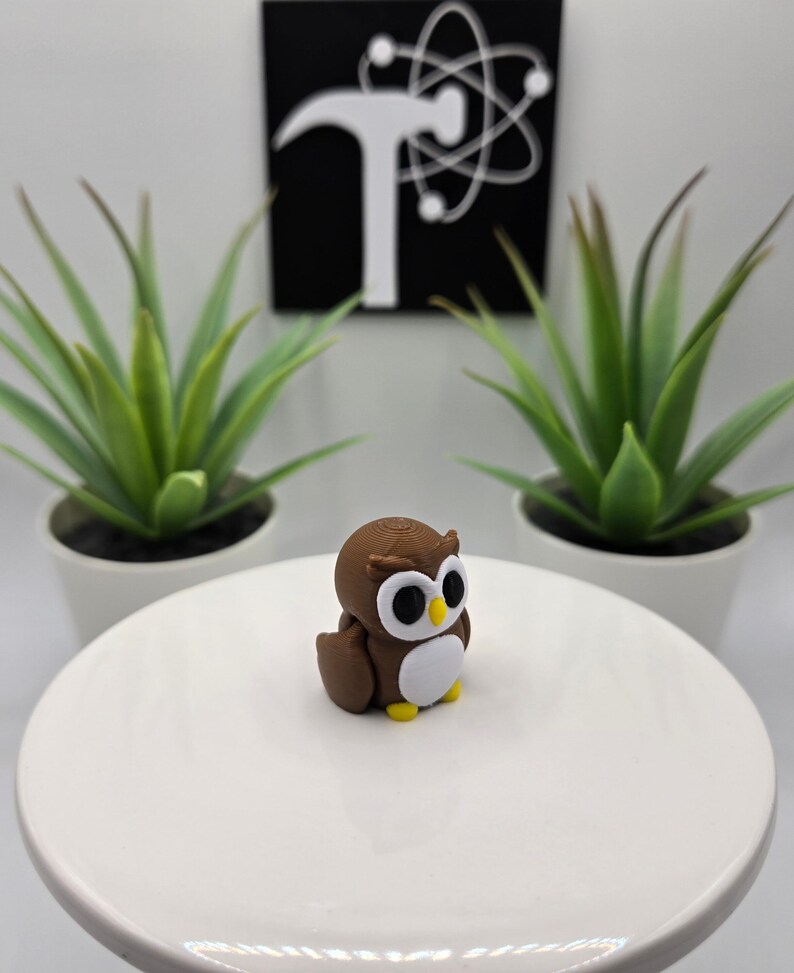 Owl 3D Printed Articulated Flexi Wiggle ADHD Sensory Aid Fidget Toy ...