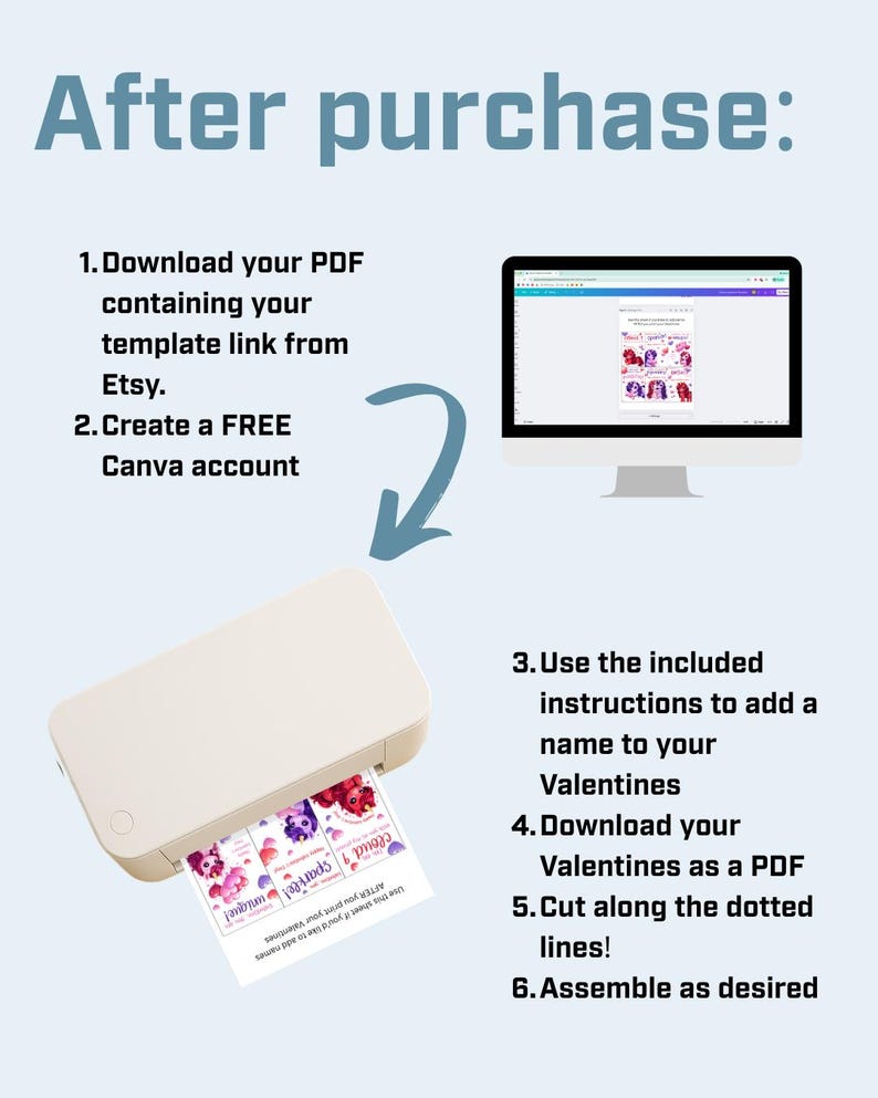 Unicorn Printable Valentine Template for Canva - Etsy