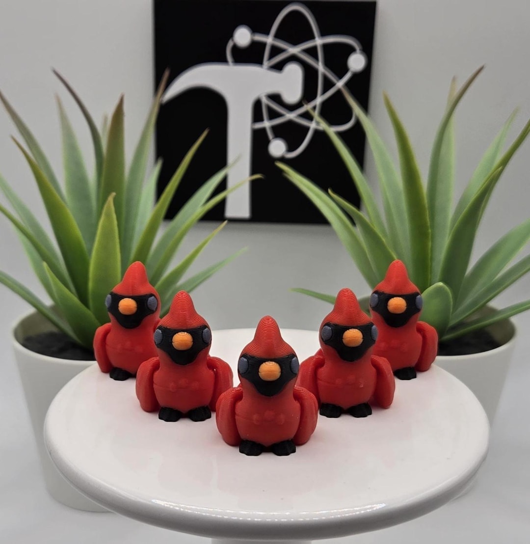 Cardinal | Bird | 3D Printed | Articulated Flexi Wiggle | ADHD Sensory ...