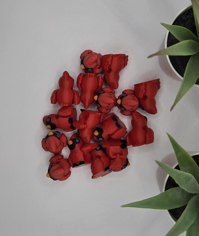 Cardinal | Bird | 3D Printed | Articulated Flexi Wiggle | ADHD Sensory ...