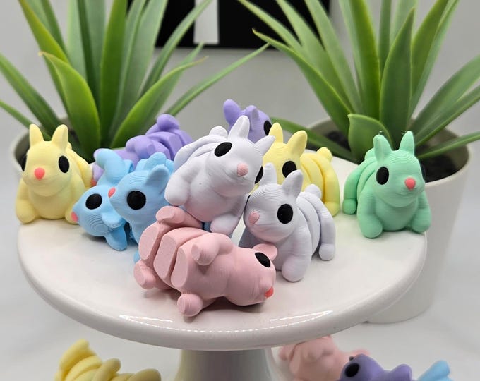 3D Printed Articulated Bunny Fidget Toy | Flexi | Easter Gift for Kids ...