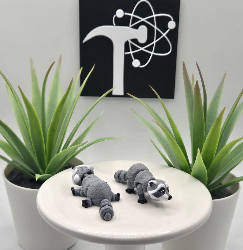 Raccoon | 3D Printed | Articulated Flexi Wiggle | ADHD Sensory Aid ...