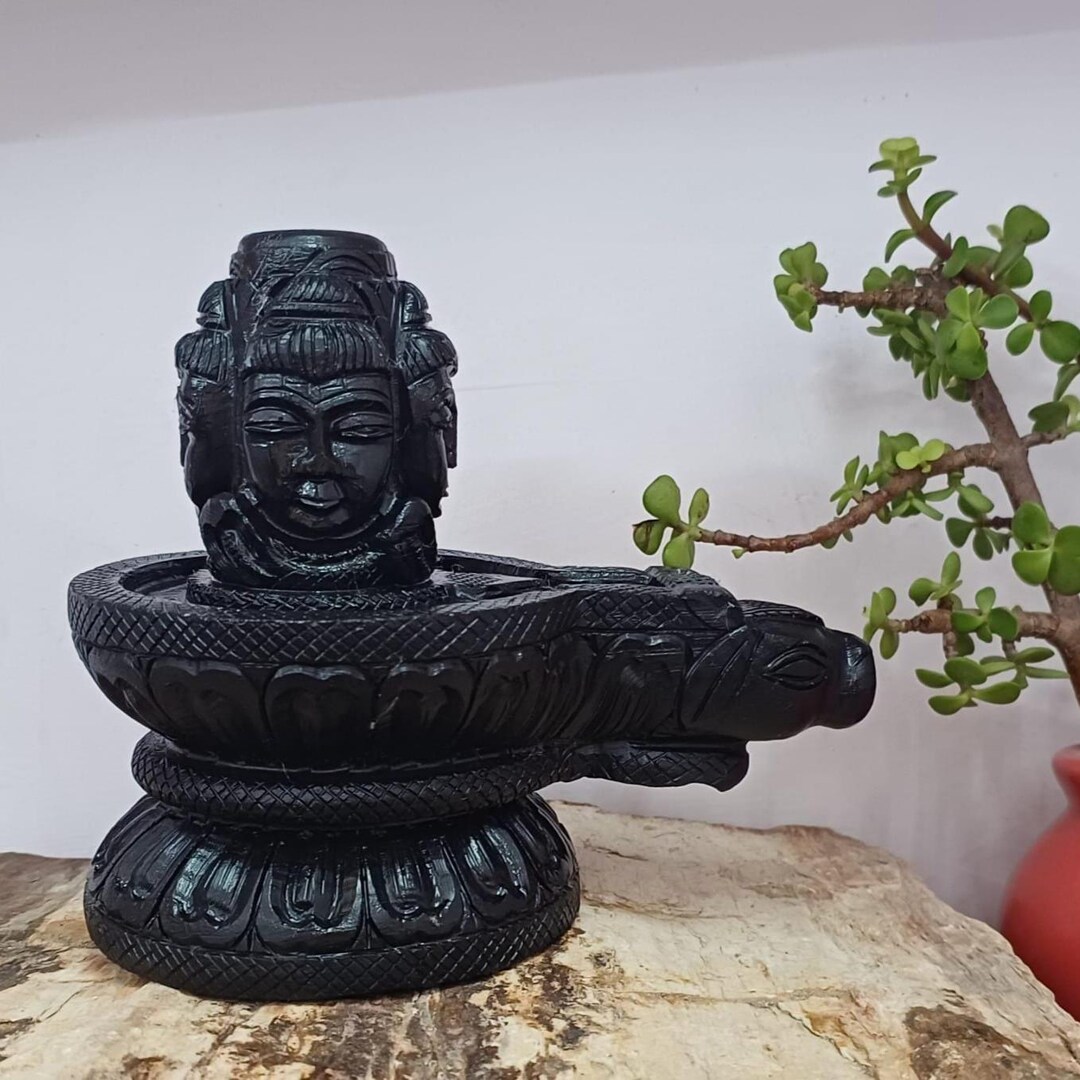 Panchmukhi Nandeshwar Shivling in Black Aventurine | Hand-carved Rare ...
