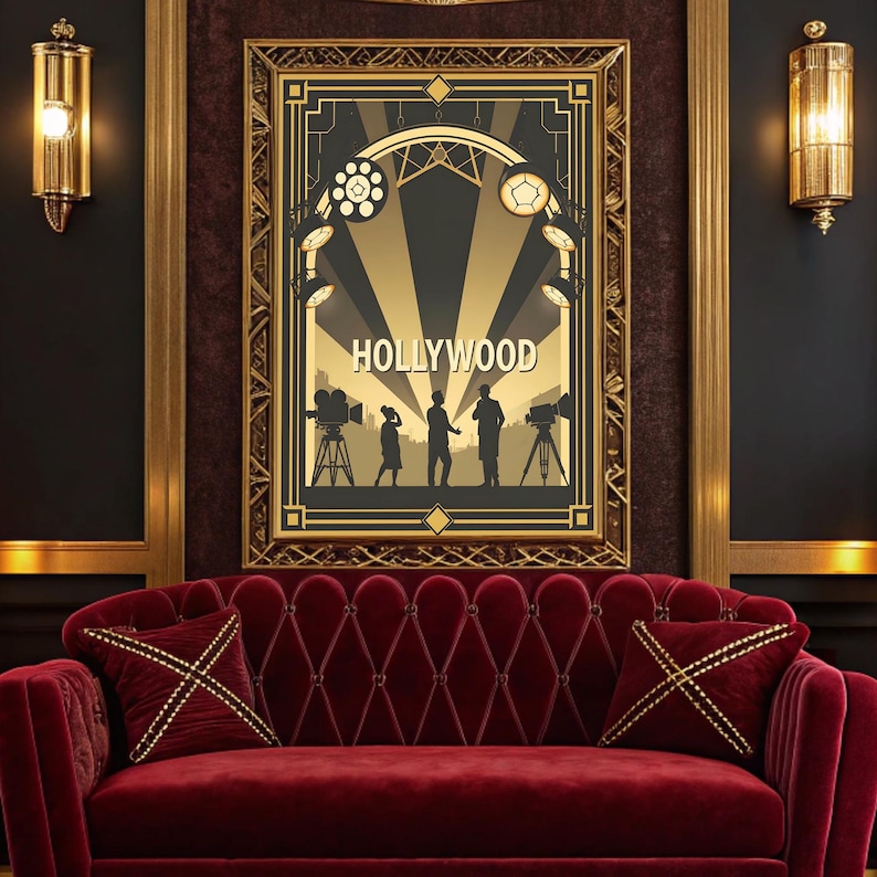 1920s Hollywood Art Deco Poster: Golden Age Film (digital Download) - Etsy
