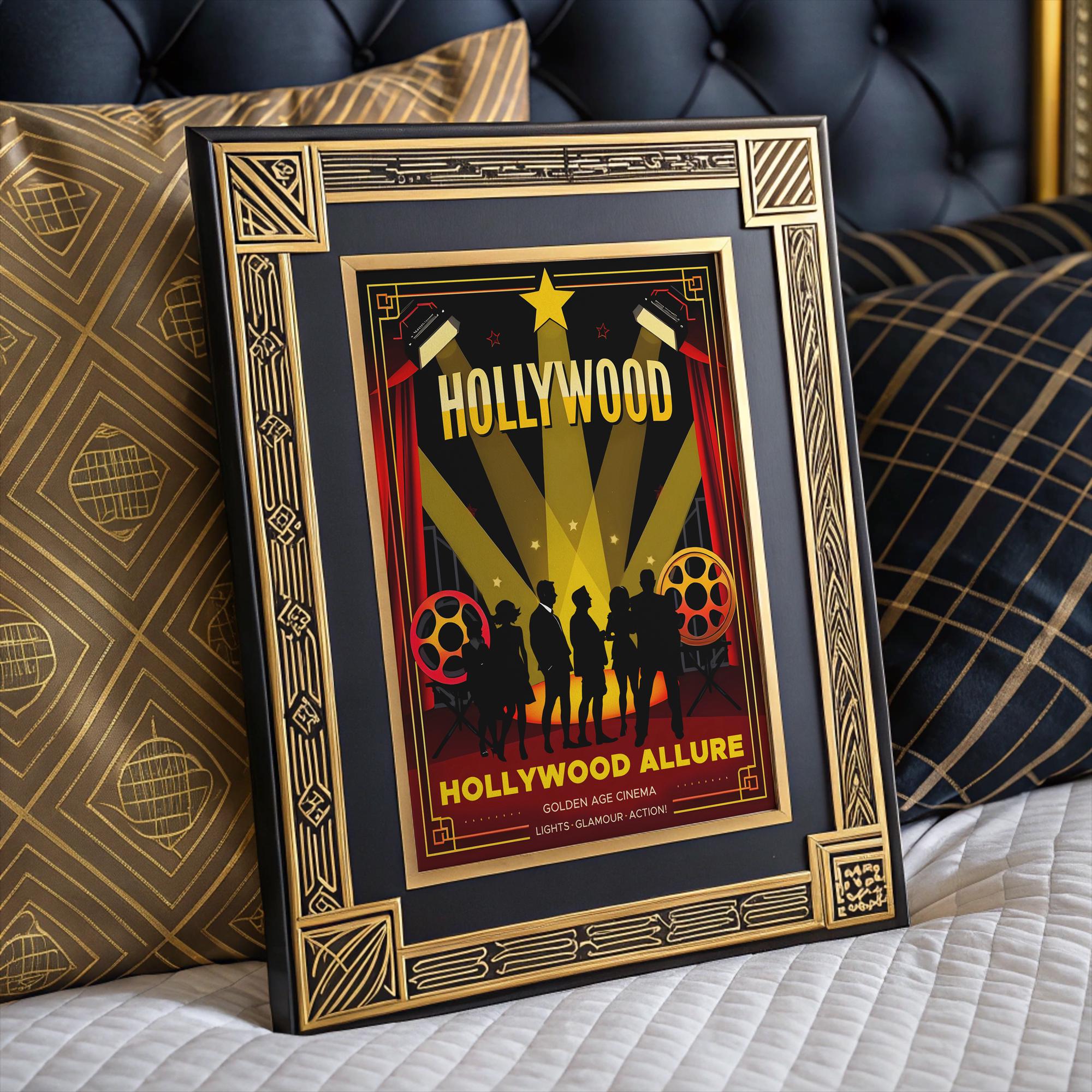 Hollywood Art Deco Poster | 1940s Golden Age Cinema | Vintage Movie ...