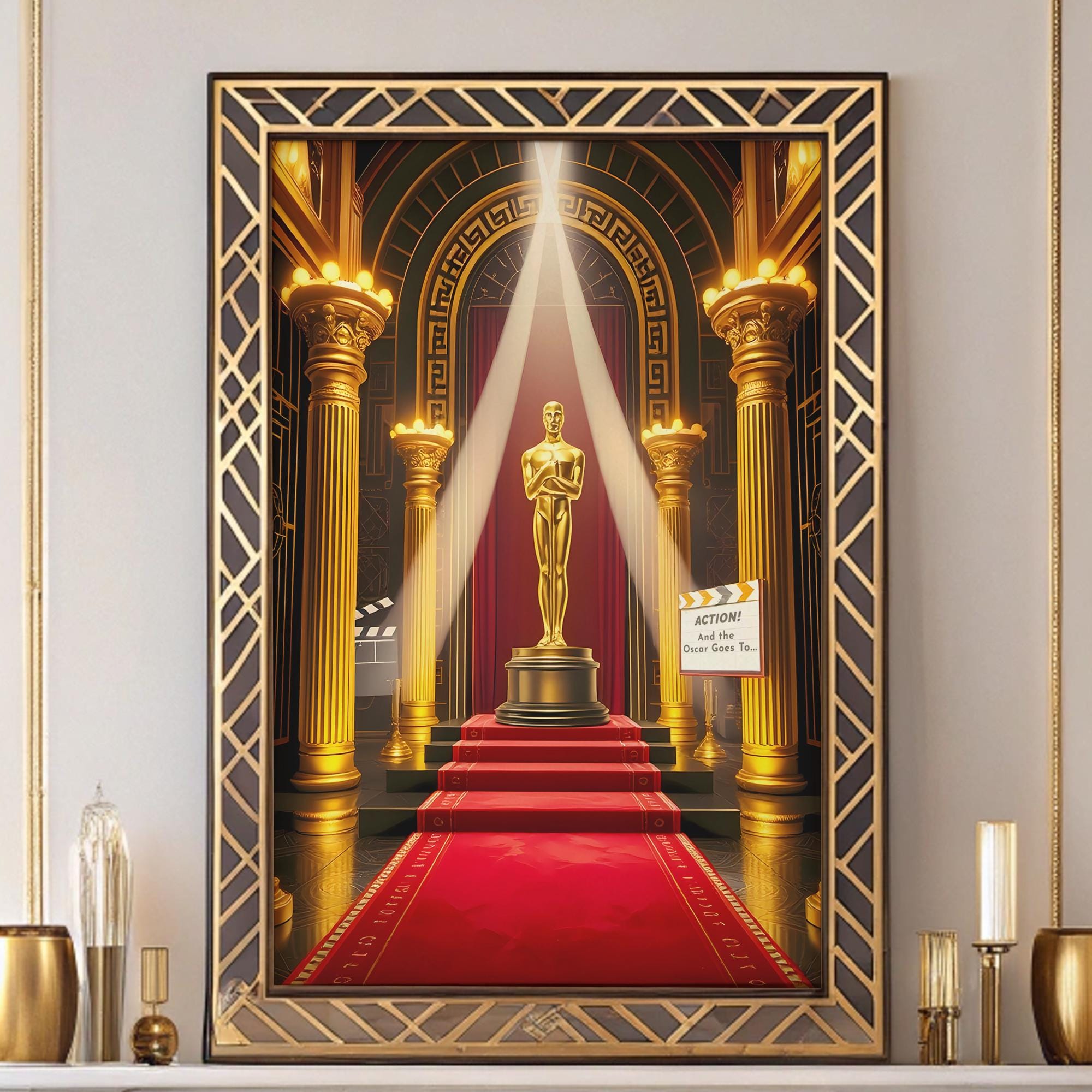 Oscar Art Deco Poster | Golden Age Hollywood Wall Art | 1920s Vintage ...