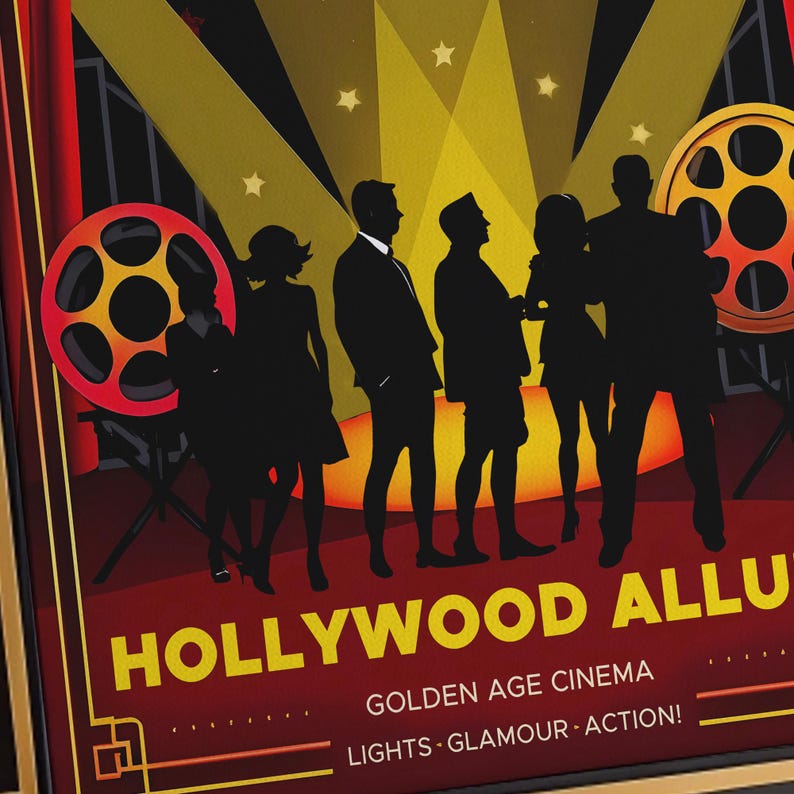 Hollywood Art Deco Poster: Golden Age Cinema Wall Art (digital Download ...
