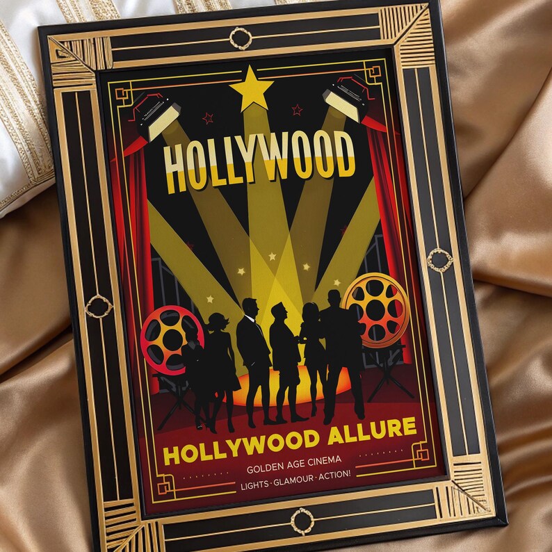 Hollywood Art Deco Poster: Golden Age Cinema Wall Art (digital Download ...