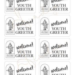 LDS Youth Greeter Badge - Welcome! | Instant Download & Print - Etsy