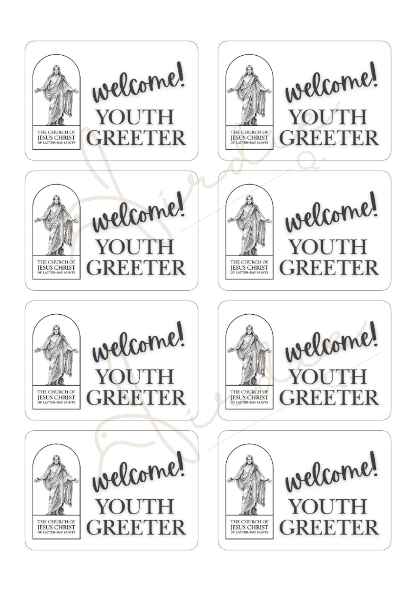 LDS Youth Greeter Badge - Welcome! | Instant Download & Print - Etsy