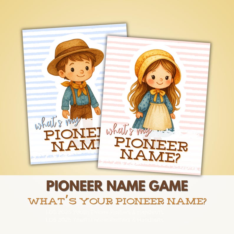 Pioneer Name Game Printable: LDS Primary Activity (PDF Download, 8.5x11 ...
