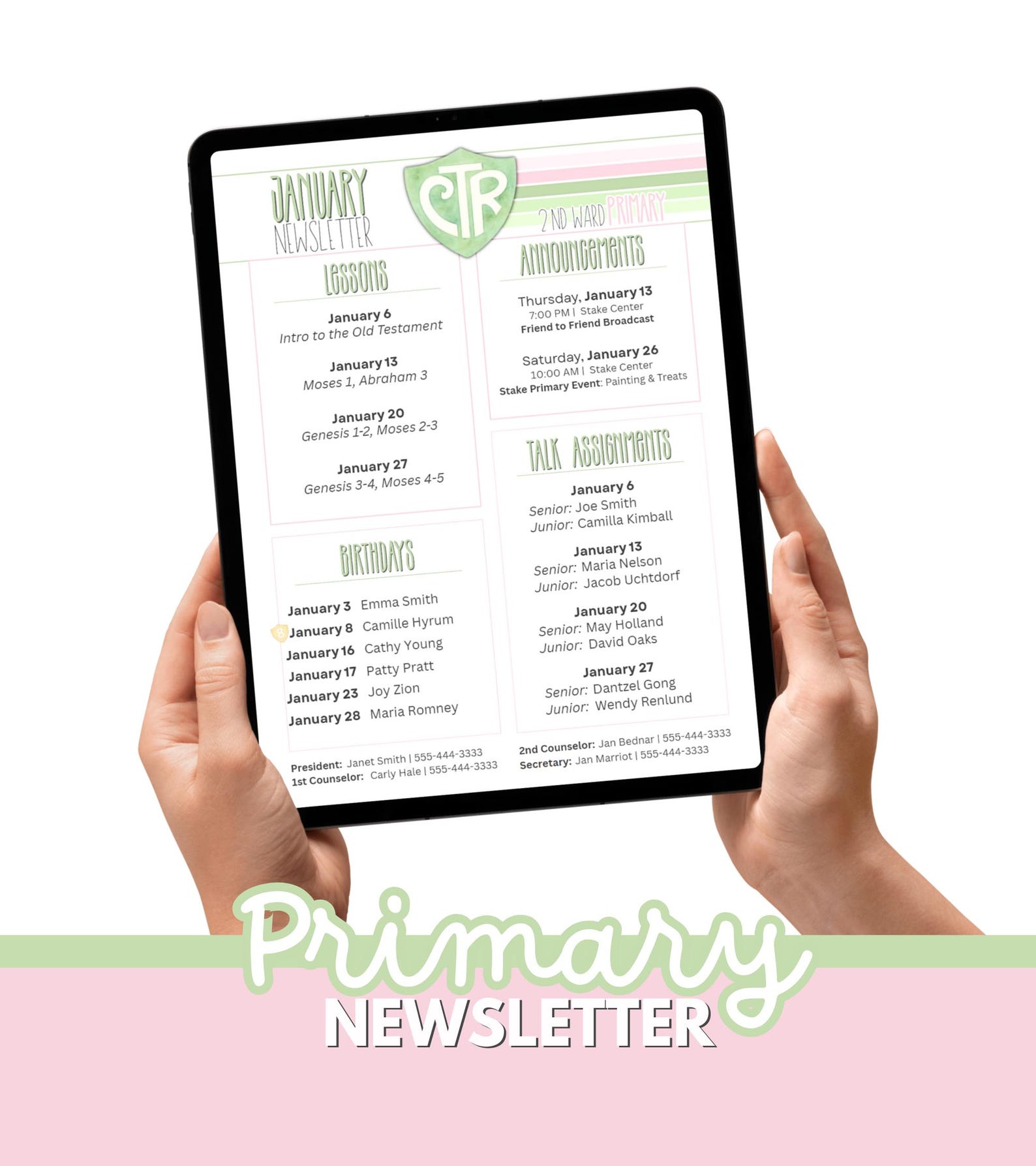 LDS Primary Newsletter Template | Monthly Updates | Editable in Canva ...