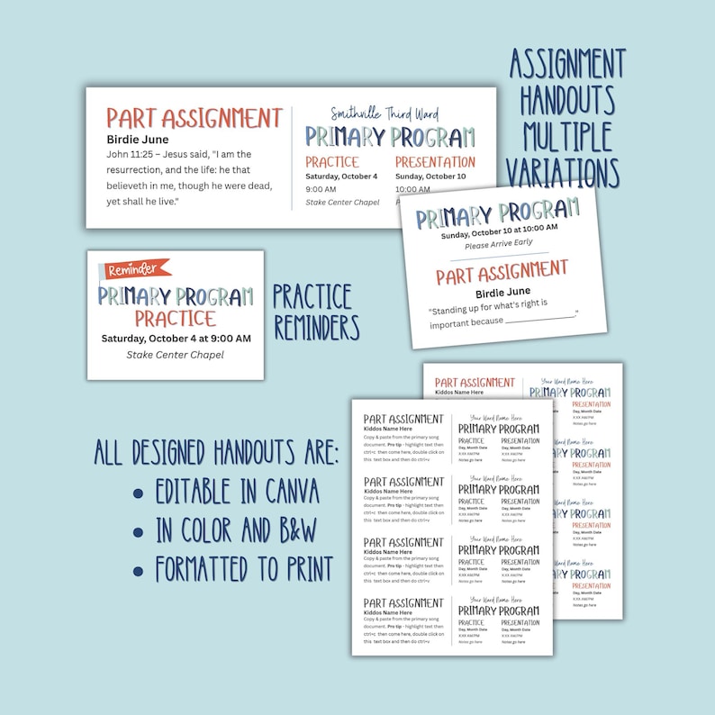 2025 LDS Primary Program Bundle: Editable Script, Invites, Posters ...