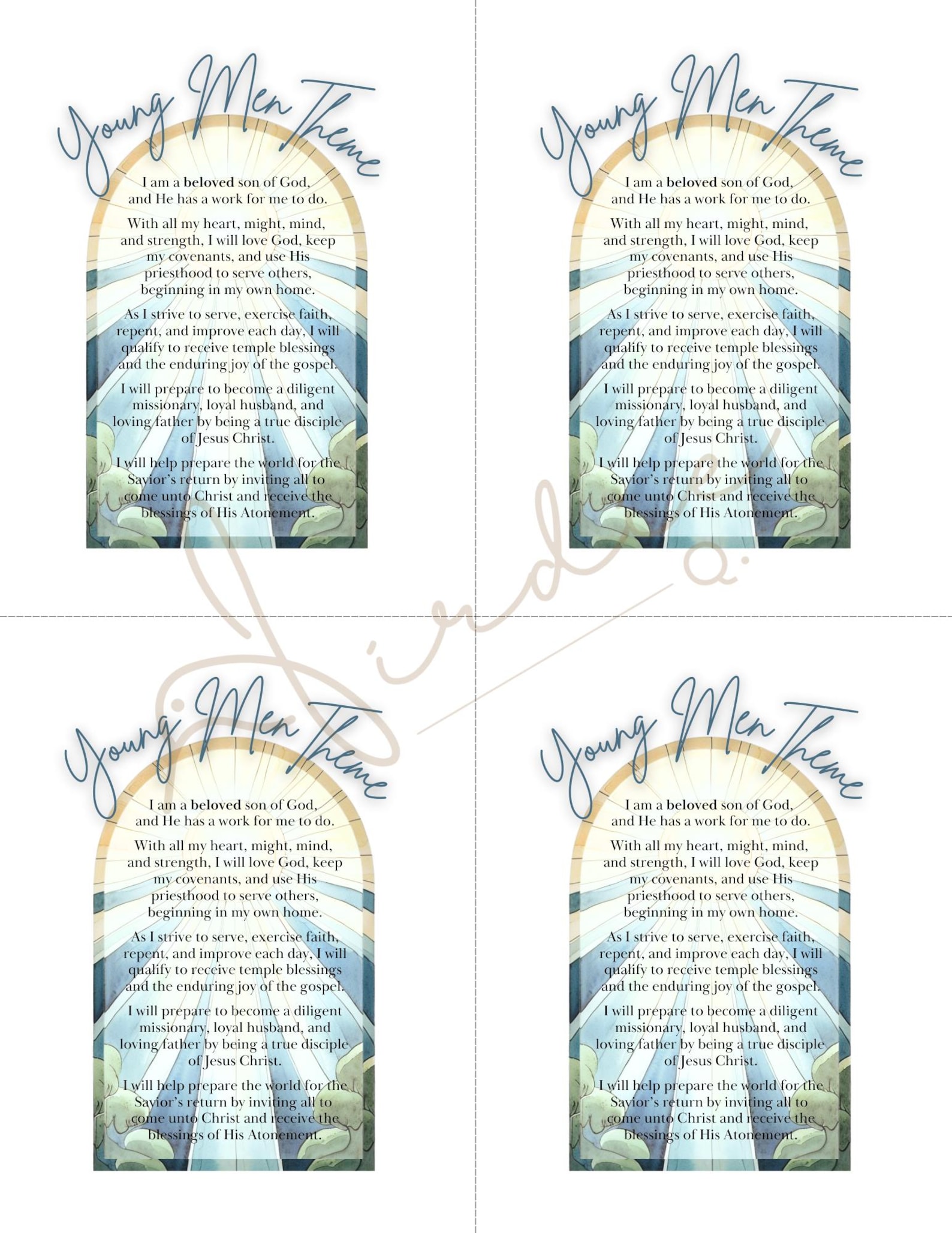 2025 LDS Youth Theme Poster: "look Unto Christ" Young Men (PDF Download ...