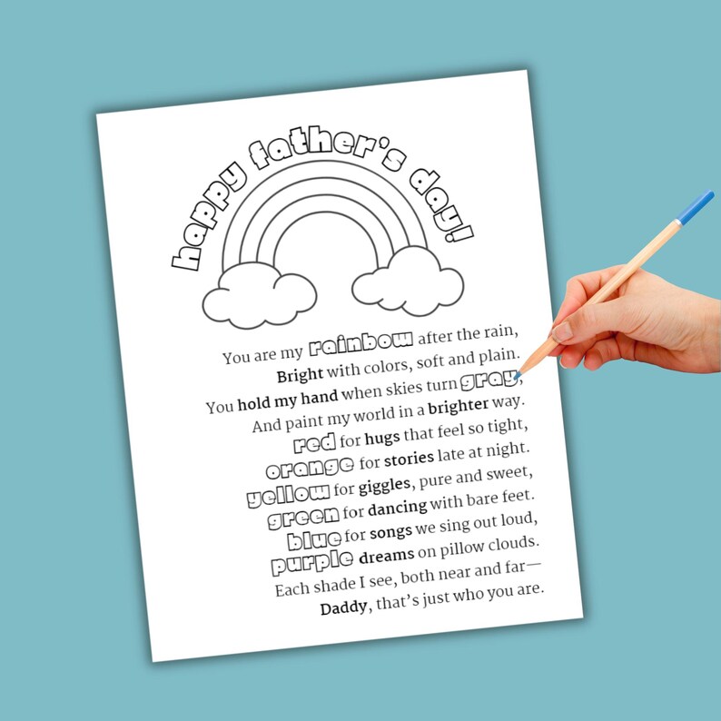 Father’s Day Coloring About Dad & Poems for Kids | All About Dad ...