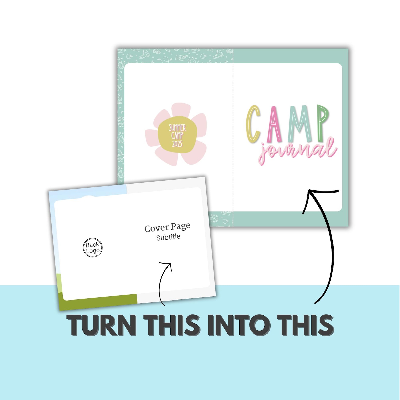 Fold & Staple Book Template | Editable Canva Booklet | 8.5x11 Landscape ...