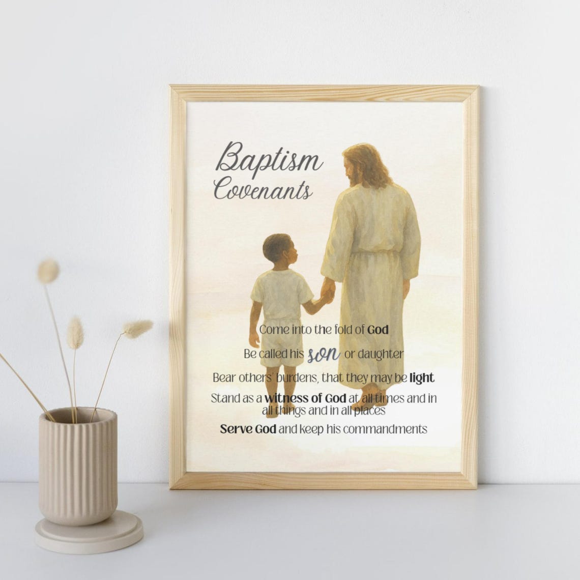 LDS Baptism Art BUNDLE | 8 Watercolor Prints With Baptism Covenants ...