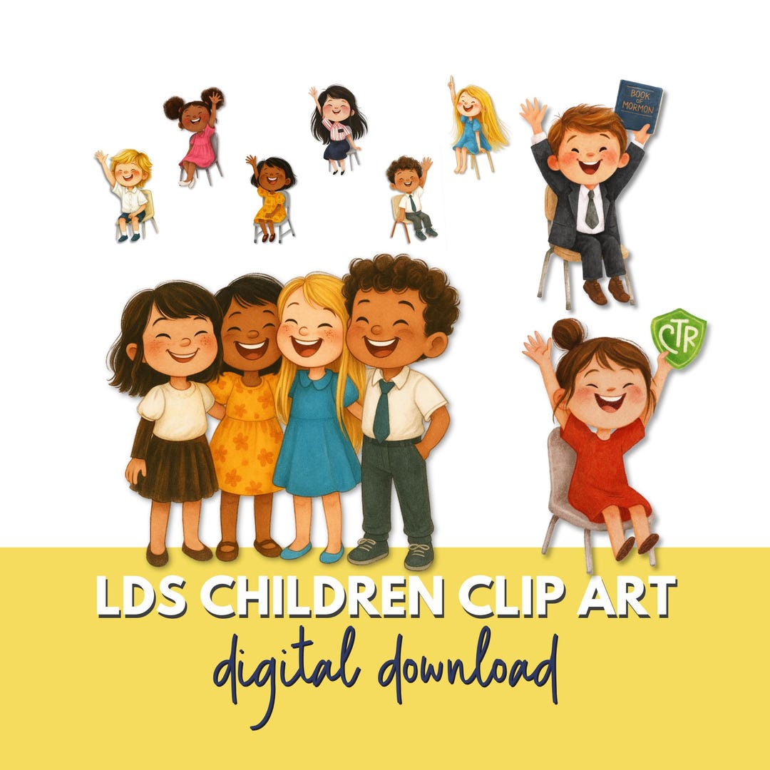 LDS Children Clipart Set | 8 Cute Diverse Church Kids | Primary Clip ...