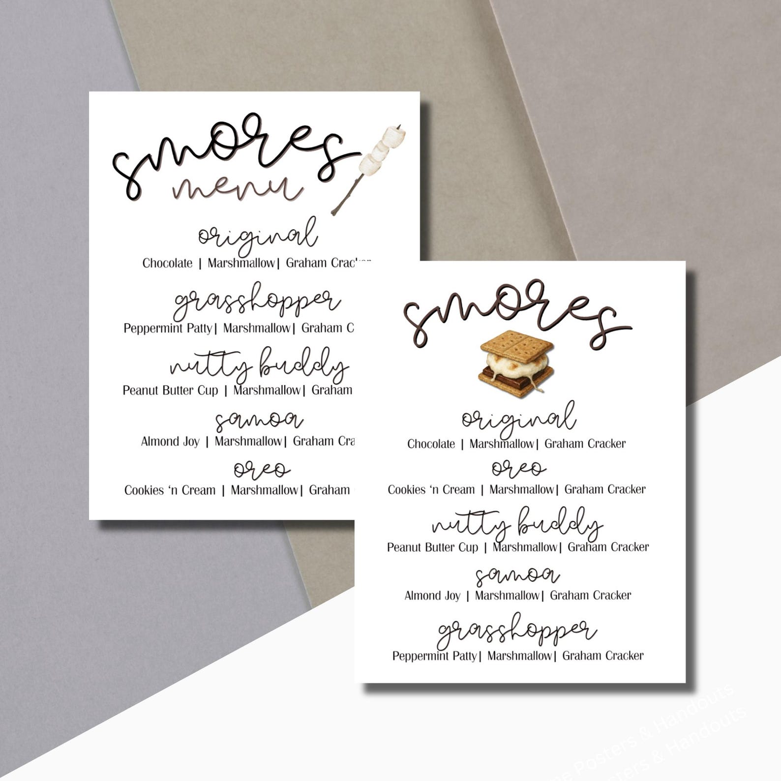 S'mores Menu Sign: Rustic Campout Party Decor (editable PDF Download, 8 ...