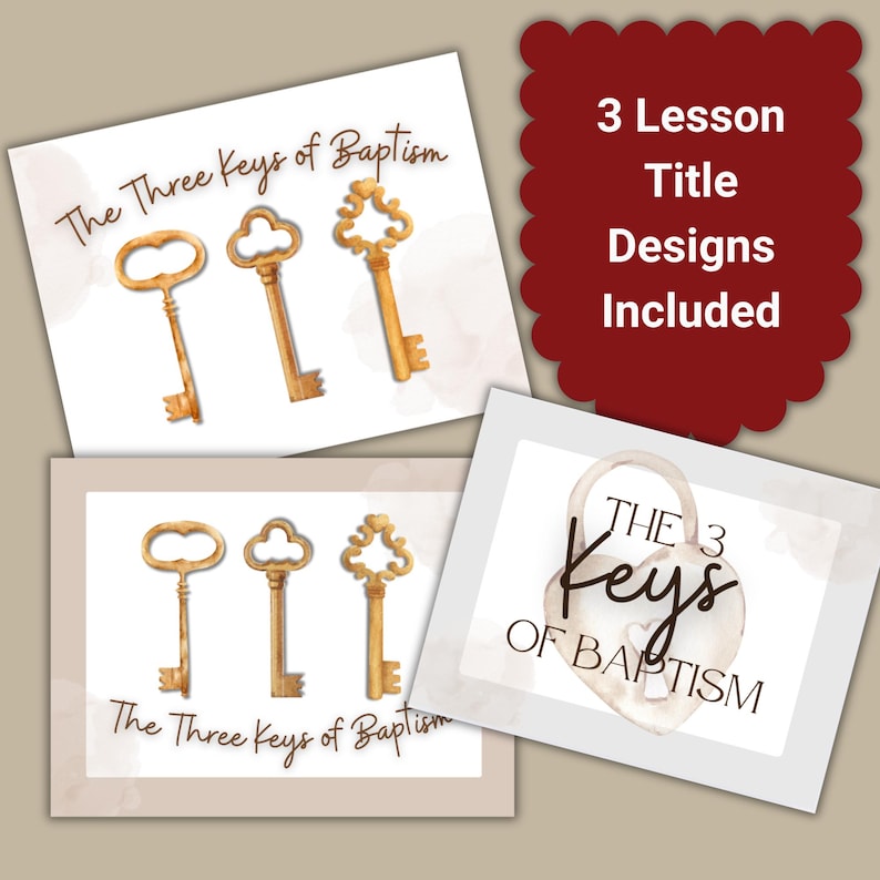 Keys to Baptism: LDS Baptism Lesson & Printable Visual Aids - Etsy