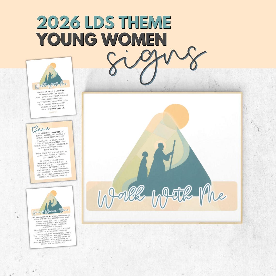 2026 Young Women Theme Posters | LDS "walk With Me" (digital Download ...