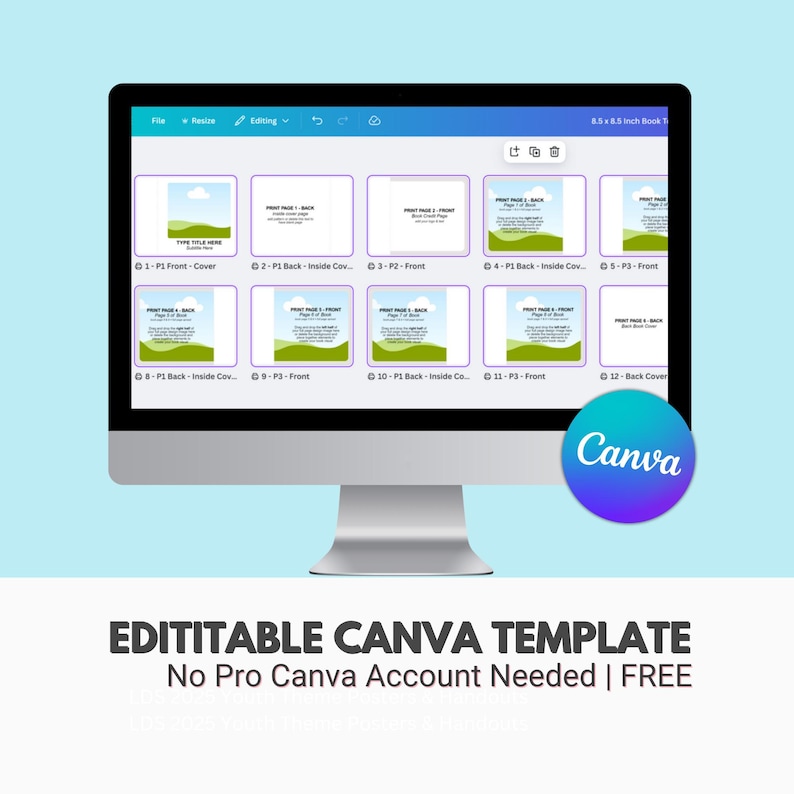 DIY Booklet Template: Easy Print & Fold 8.5x8.5 Kid Book (digital ...