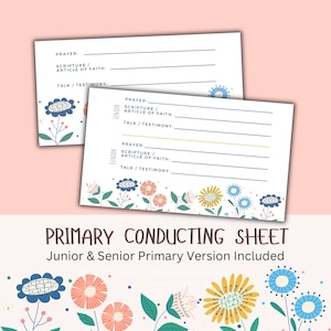 LDS Primary Conducting Sheet: Editable Canva Template, Junior and ...