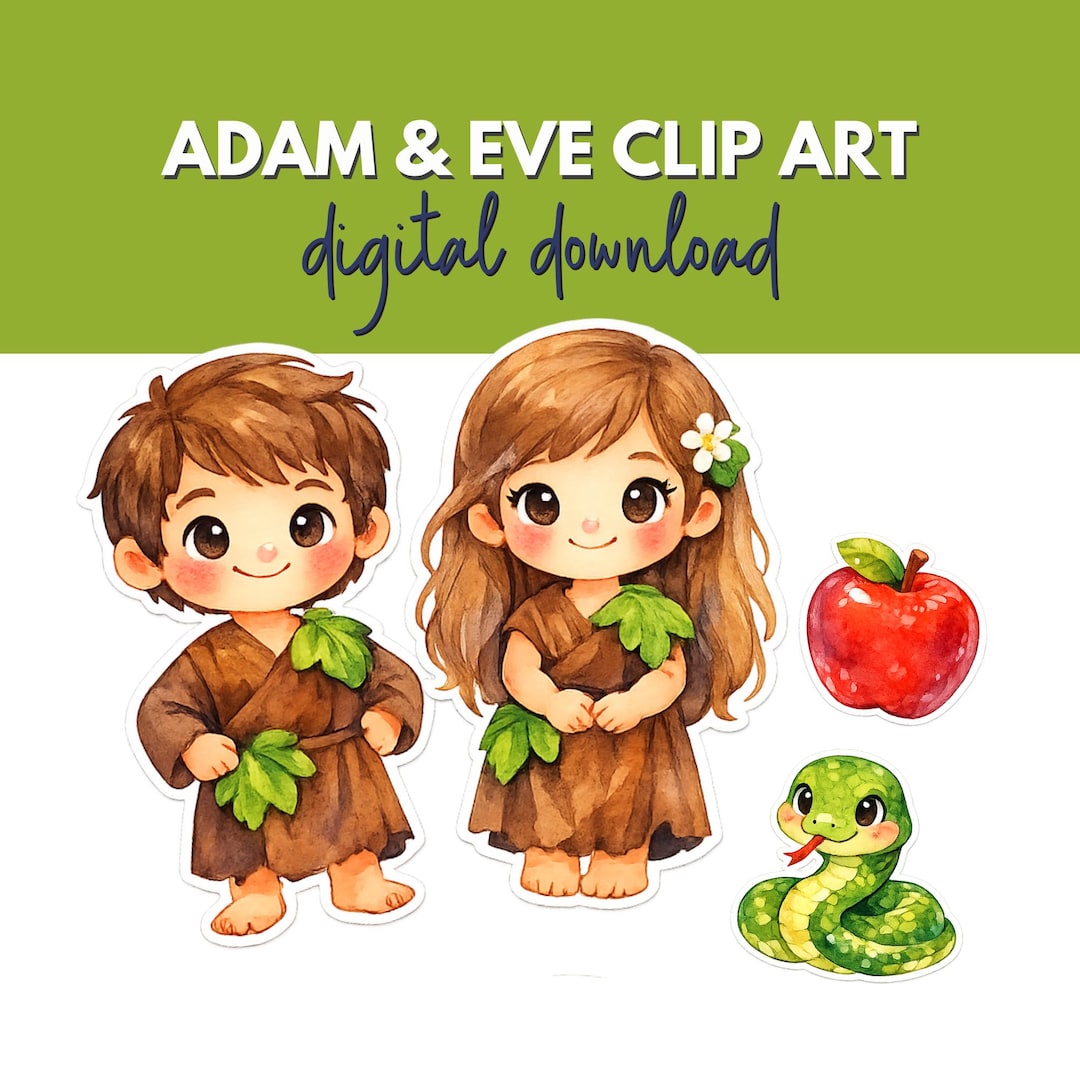 Adam and Eve Clipart | Genesis Bible Primary Story | Digital Download ...