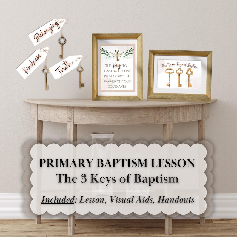 Keys to Baptism: LDS Baptism Lesson & Printable Visual Aids - Etsy