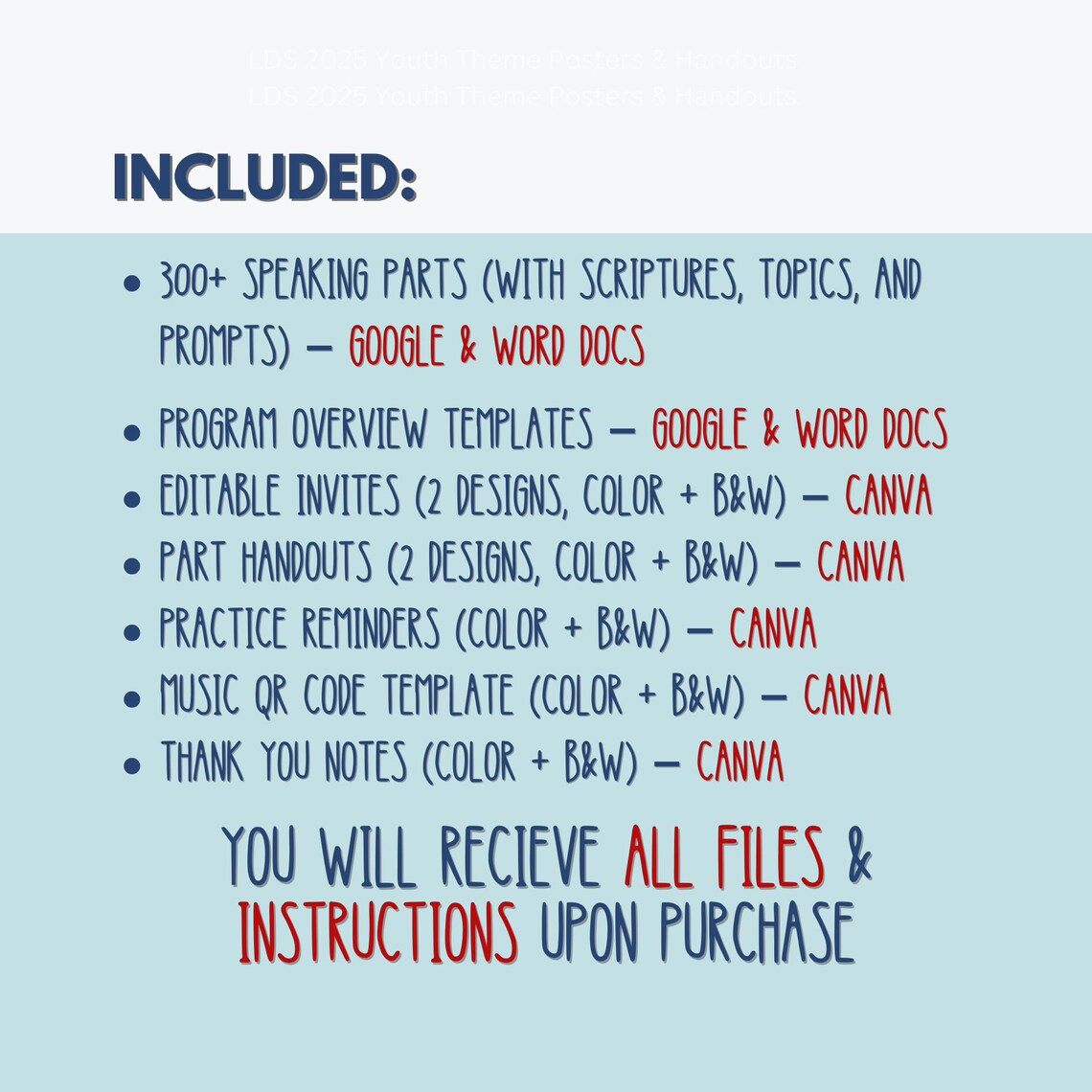 2025 LDS Primary Program Bundle: Editable Script, Invites, Posters ...