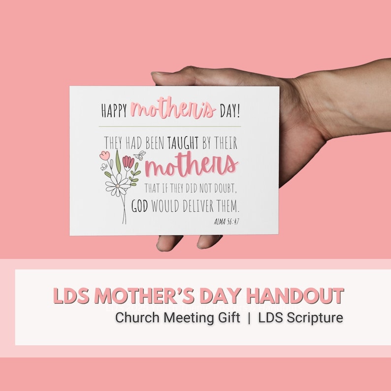 LDS Mother’s Day Meeting Gift Handout | 2 Printable Gift Tag Designs ...