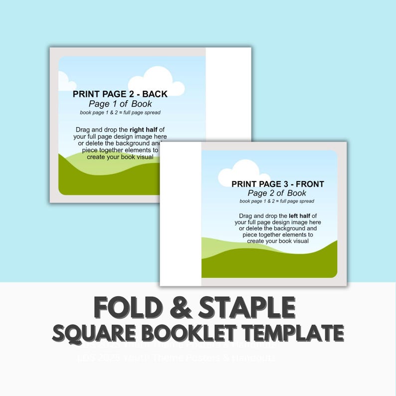DIY Booklet Template: Easy Print & Fold 8.5x8.5 Kid Book (digital ...