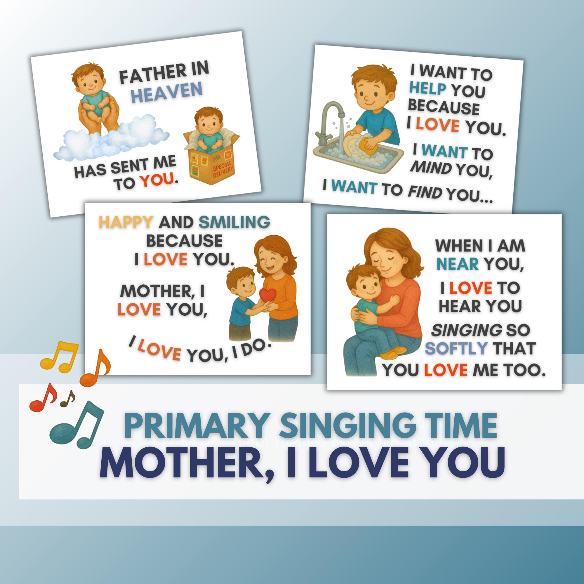 Mother I Love You: LDS Primary Song Visuals (digital Download) - Etsy