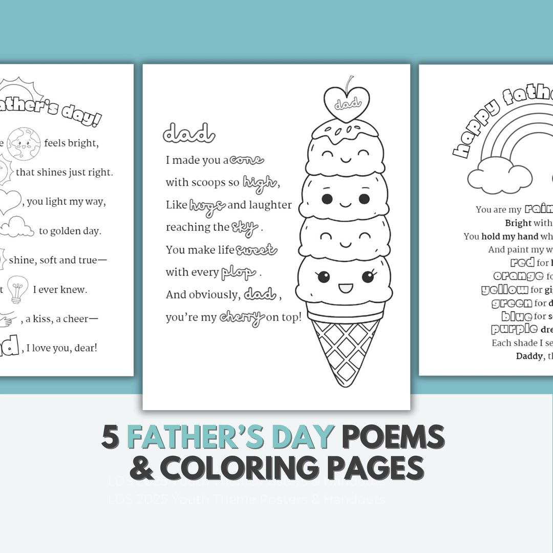 Father’s Day Coloring About Dad & Poems for Kids | All About Dad ...