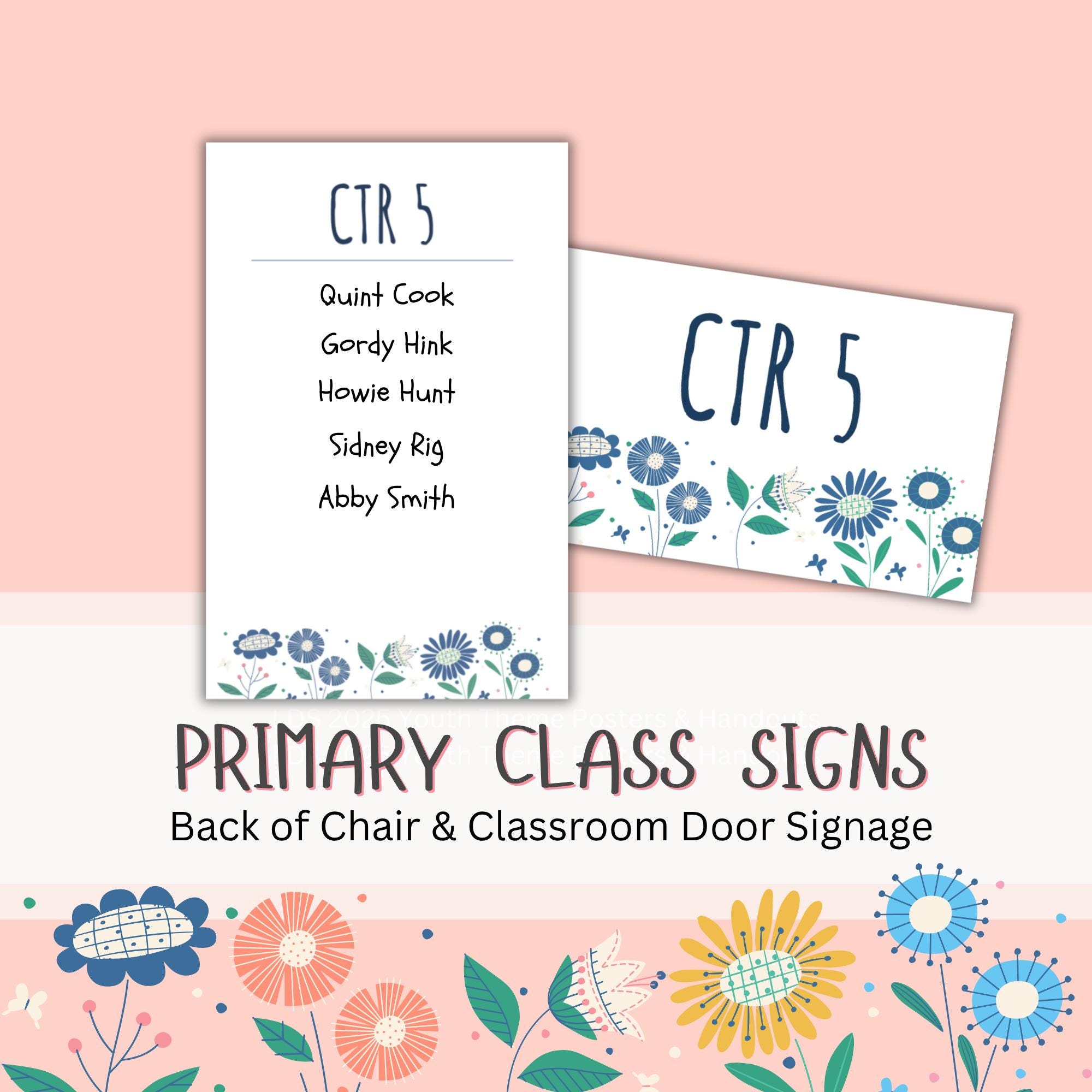 LDS Primary Classroom Signs: Printable Sunday School Decor | PDF ...