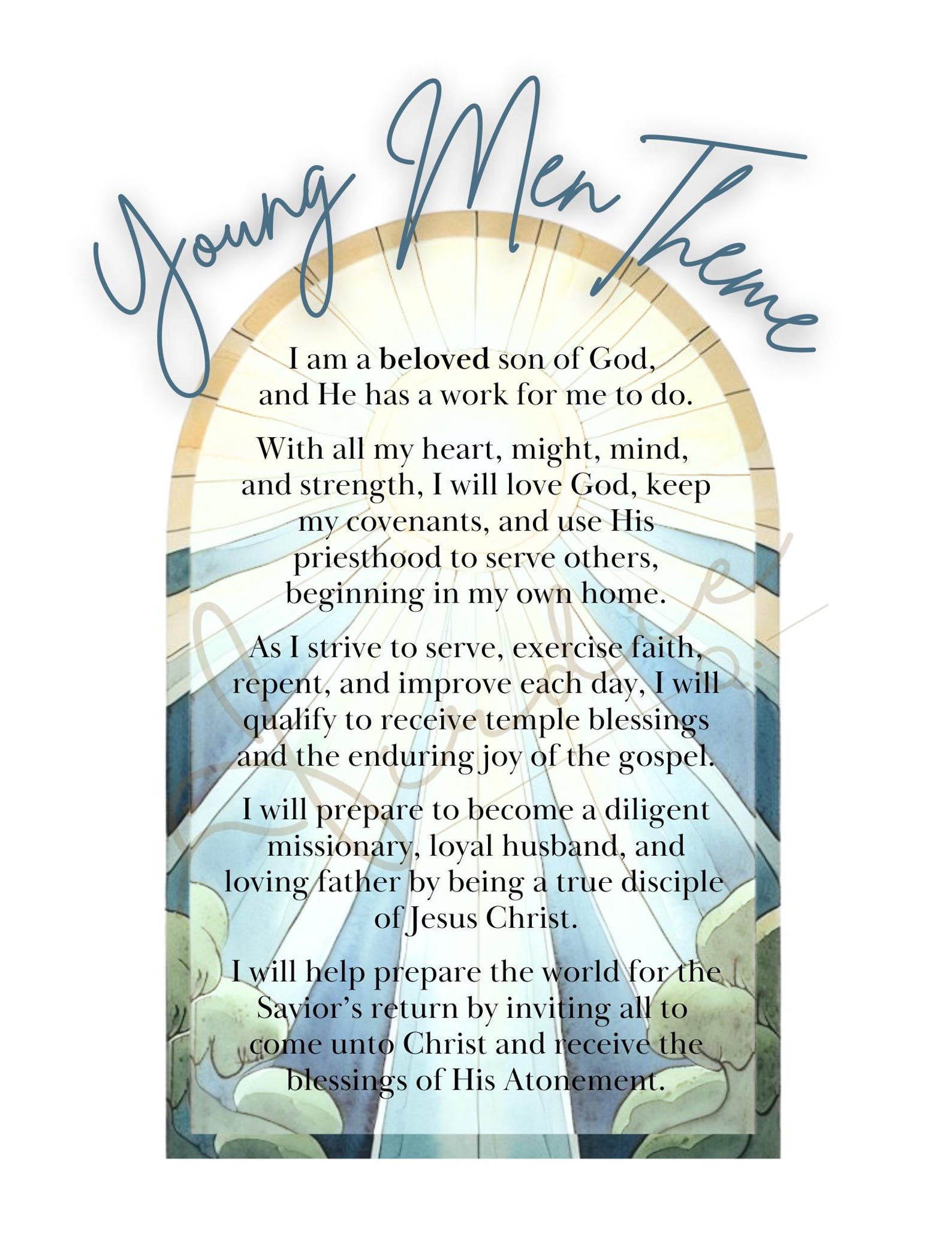 2025 LDS Youth Theme Poster: "look Unto Christ" Young Men (PDF Download ...