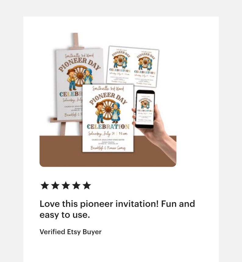 Pioneer Day Event Flyer Invite: LDS Activity Printable | Editable Canva ...