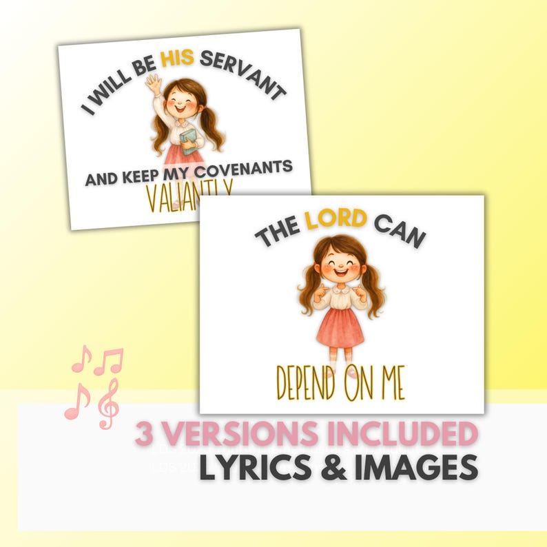 I Will Be Valiant | LDS Primary Song Visual Aid Flipbook | Digital ...