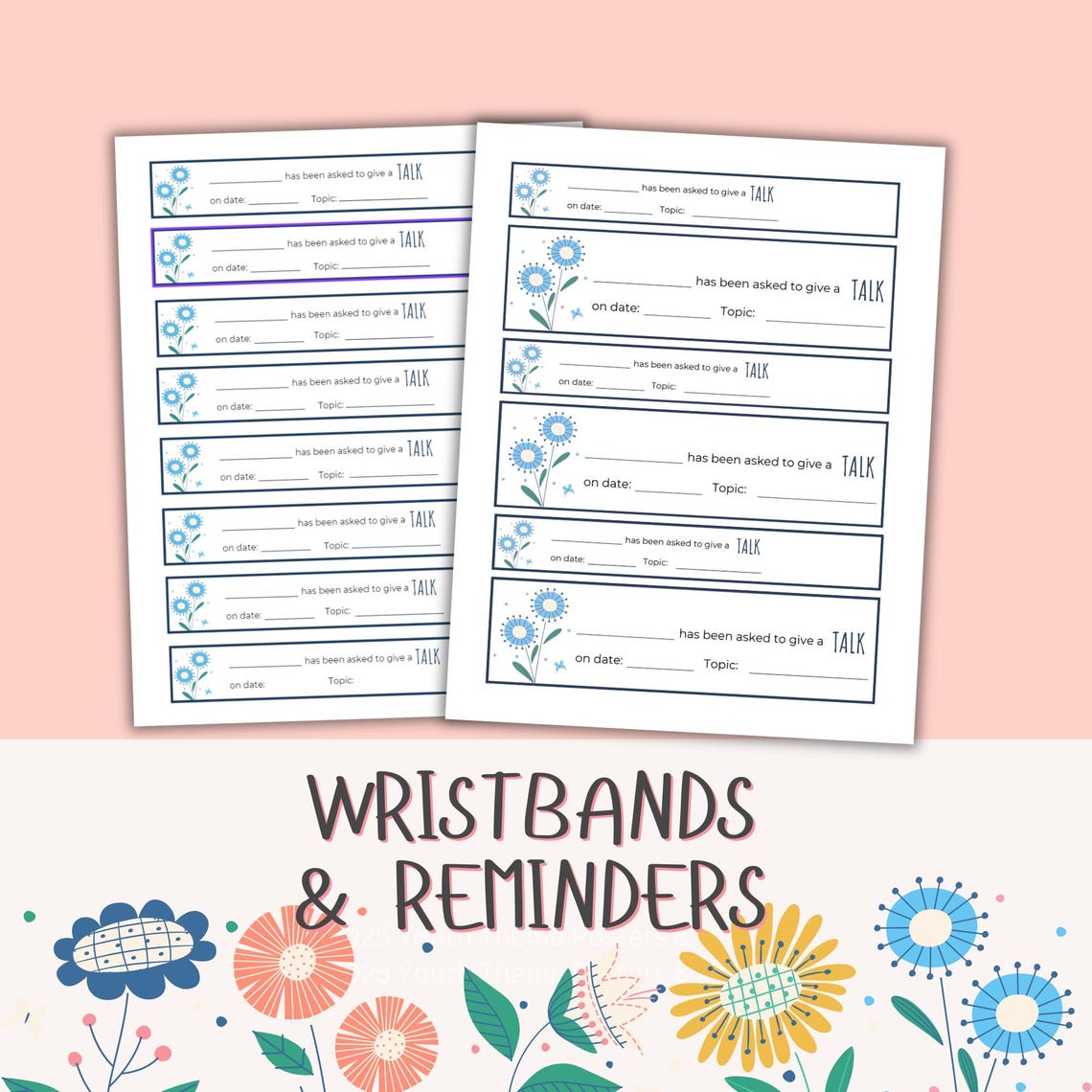 LDS Primary Assignment Wristbands & Reminder Slips: Printable ...