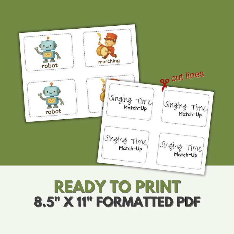 Singing Time Matching Game | Printable Primary Singing Activity | Choir ...