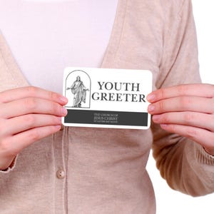 LDS Youth Greeter Badge - BW Logo | Instant Download - Etsy