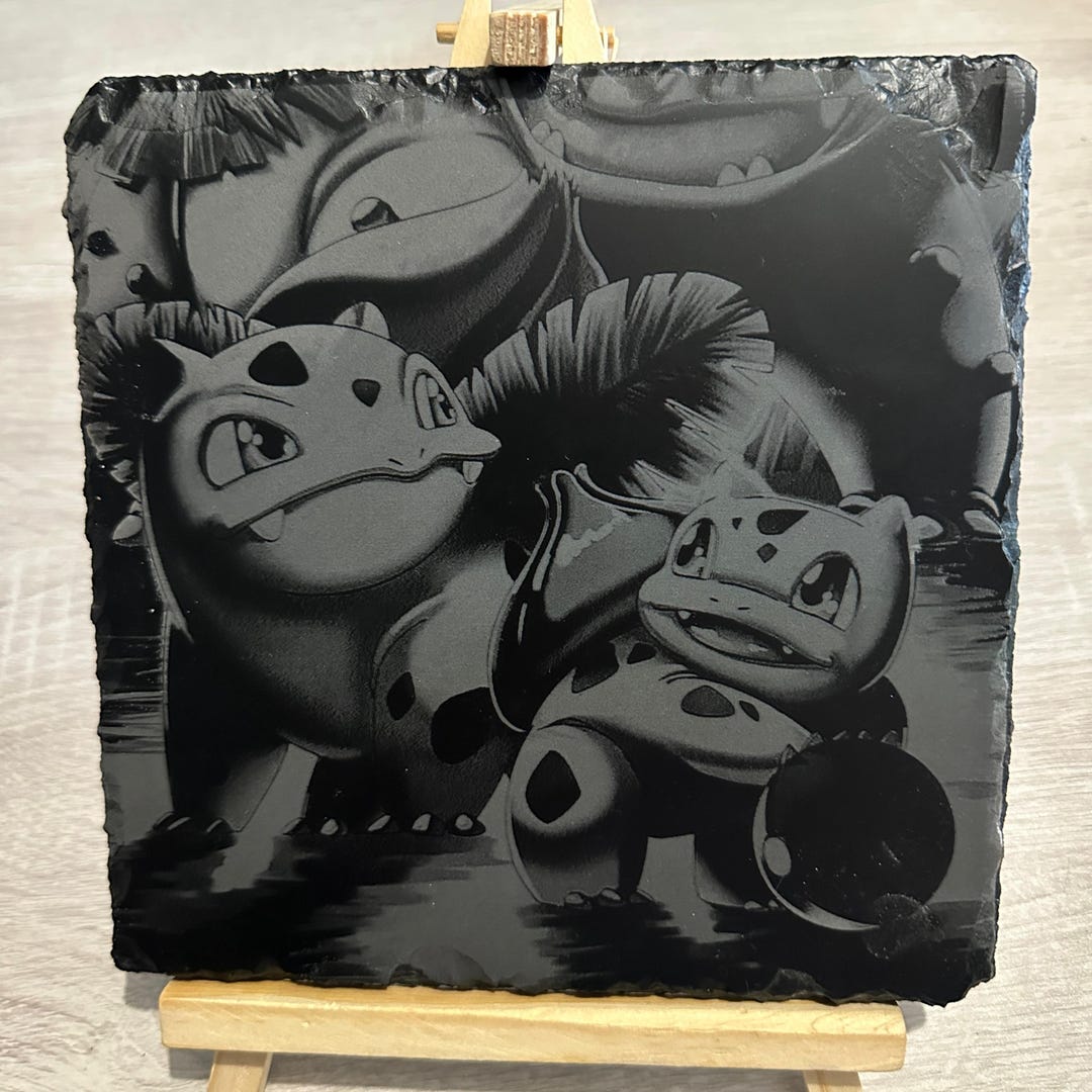 Slate Engraving 20x20 Cm Pokémon Bulbasaur personalization on Request ...