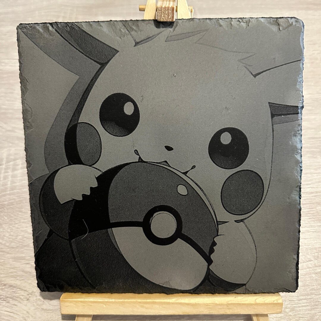 Slate Engraving 20x20 Cm Pokémon Pikachu personalization on Request - Etsy