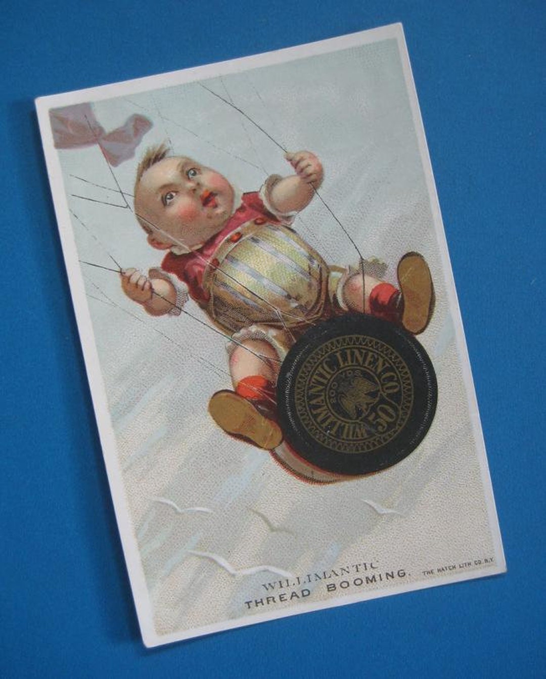 1890's Willimantic Thread Trade Card: Baby Floats Through the Air - Etsy