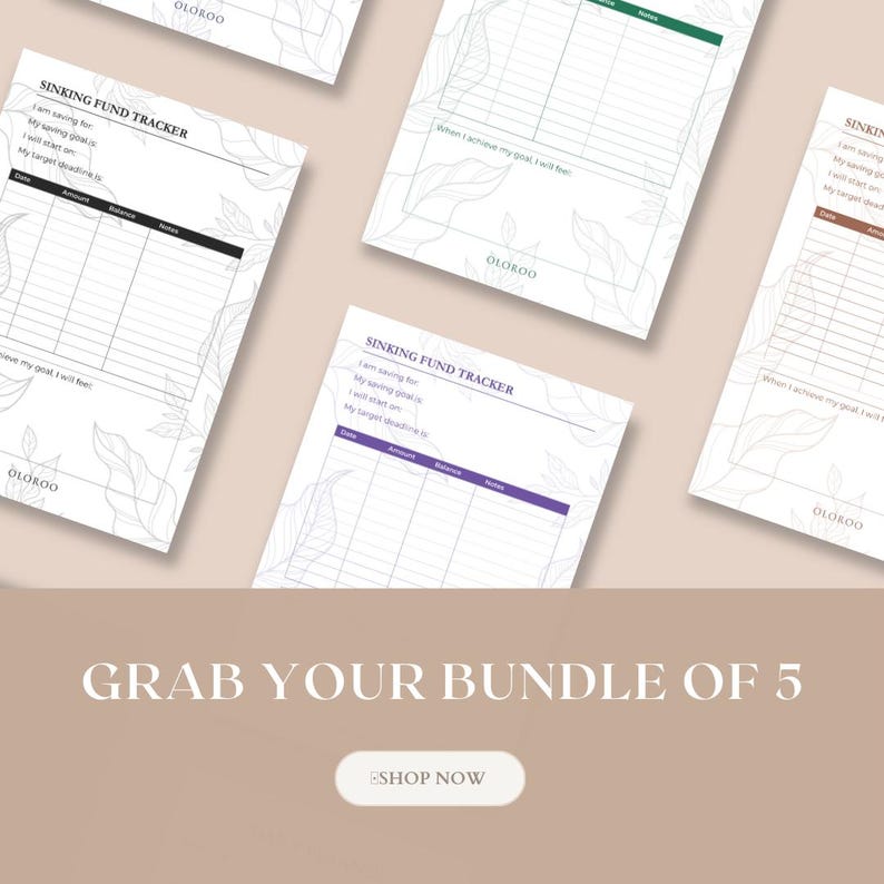 Sinking Fund Tracker Printable Bundle Budget Planning Sheets for ...